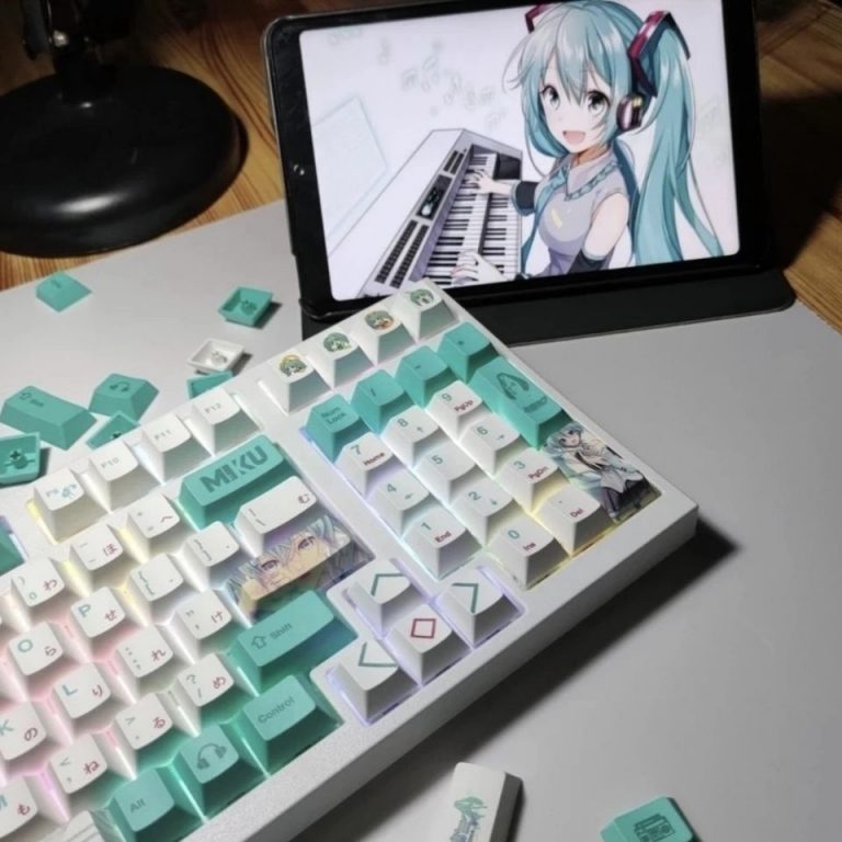Hatsune Miku Keycaps 108-key Japanese Anime Cute Mechanical Keyboard ...