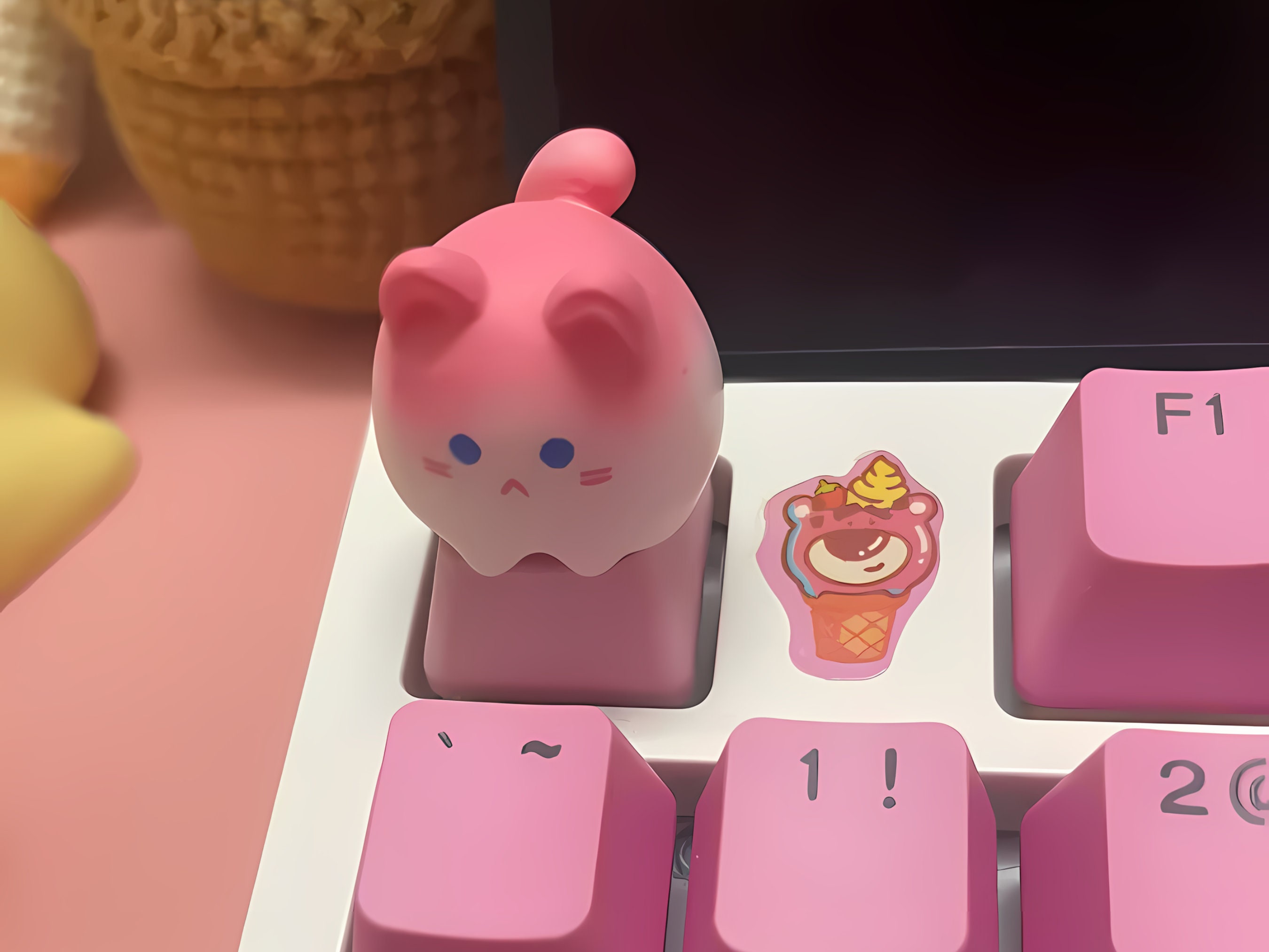 Cute Animals Keycap, Kawaii Keycap, Artisan Keycap, Keycap for MX ...